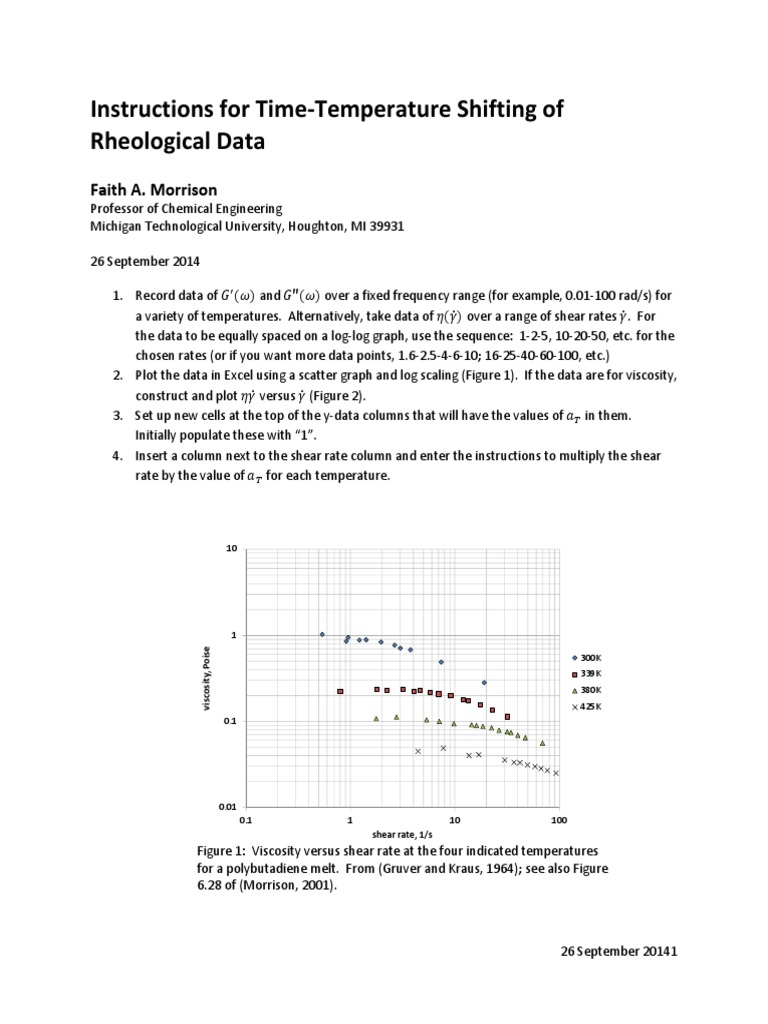 Time-Temperature Superposition in Excel | PDF | Rheology | Viscosity