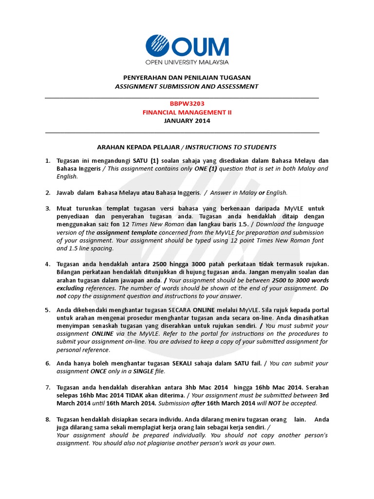 Penyerahan Dan Penilaian Tugasan | PDF