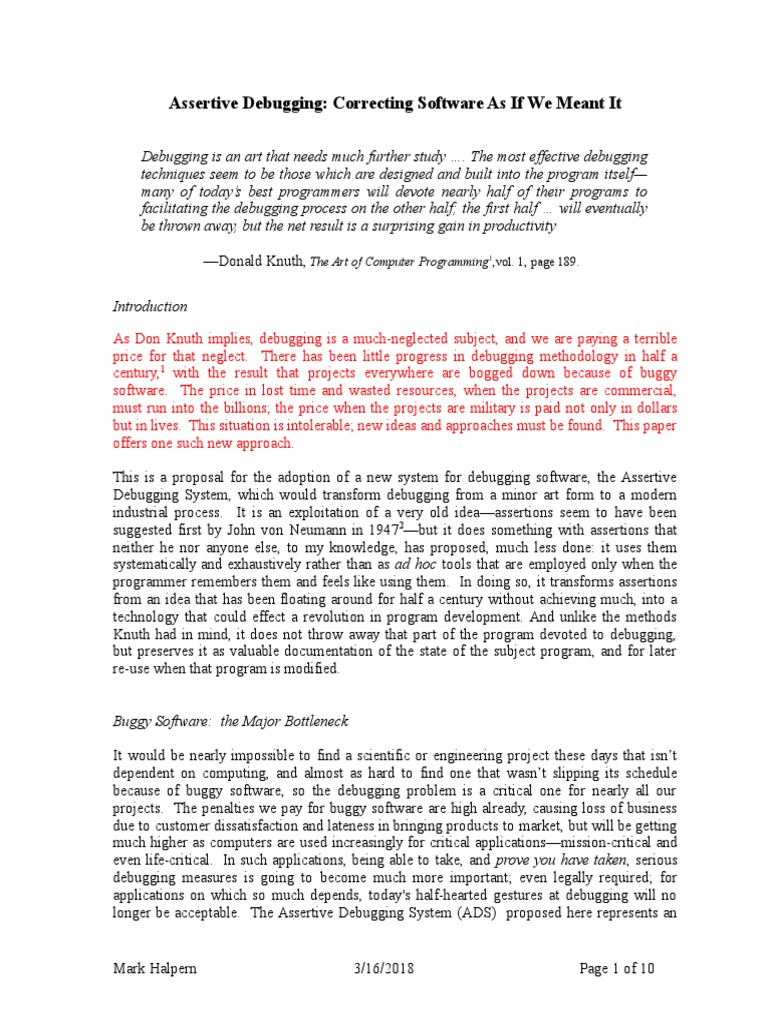 Debugging Paper For Challenge | PDF | Software Bug | Debugging