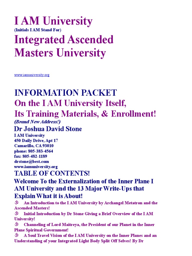 I AM University | Download Free PDF | Ascended Master | Plane (Esotericism)