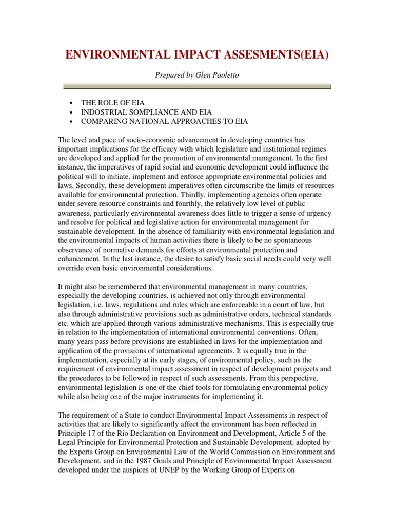 Environmental Resource5 Environmental Impact Assesments | PDF ...
