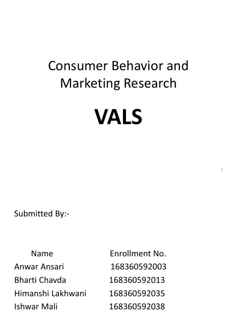 Vals | PDF | Consumer Behaviour | Marketing
