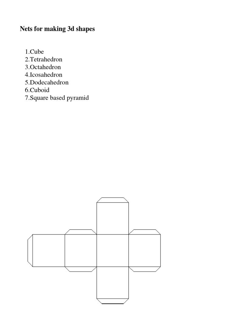 Nets For Making 3d Shapes | PDF | Polytopes | Convex Geometry