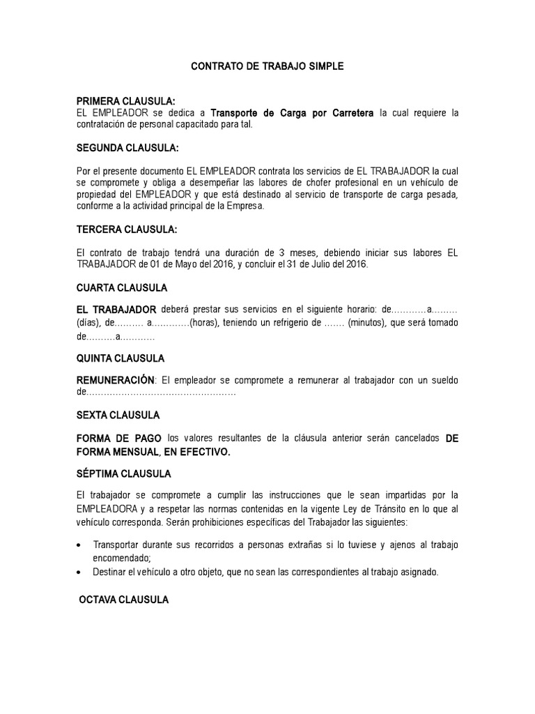 Contrato Simple | PDF