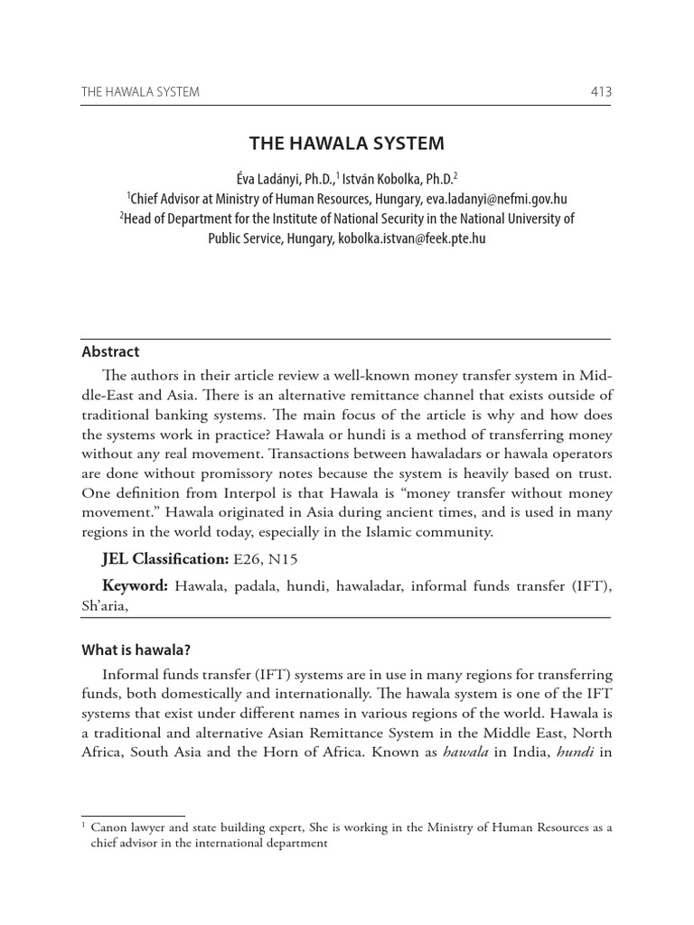 Understanding the Hawala System: A Review of the Origins, Operations ...