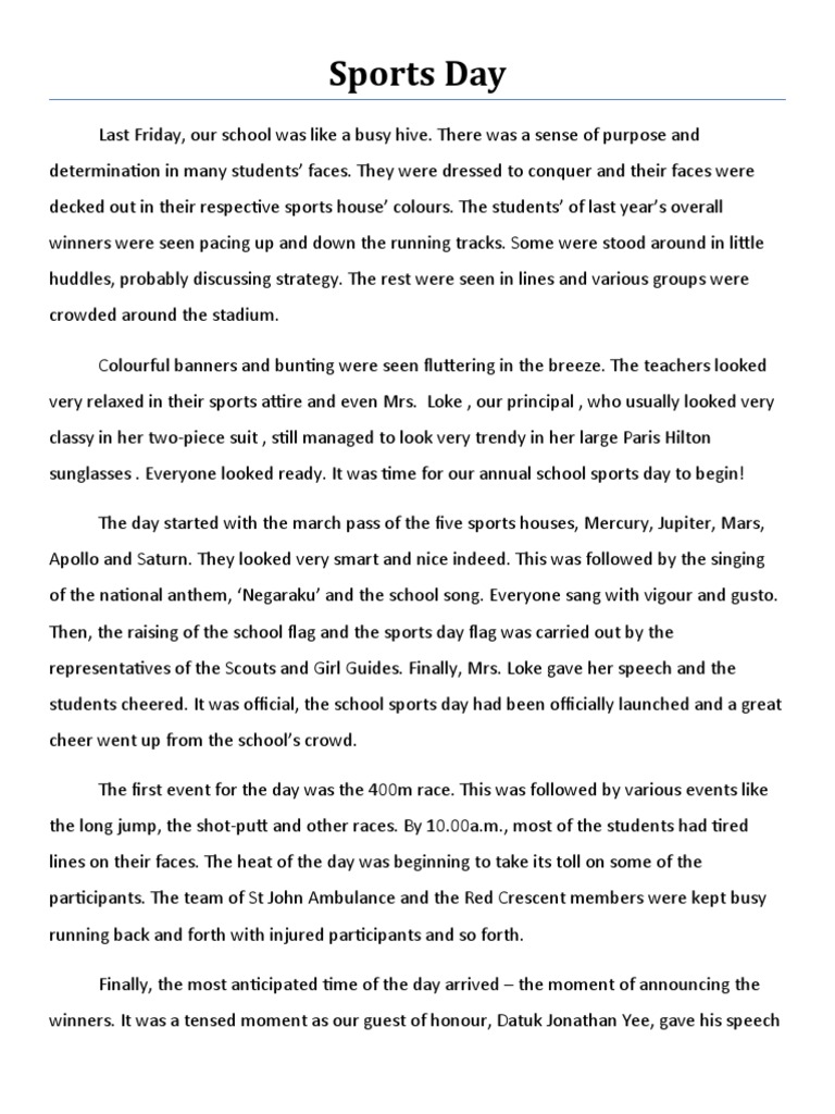 Sports Day | PDF