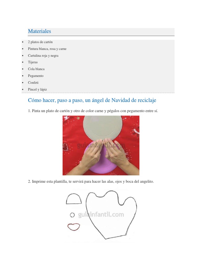Manualidad: Ángel de Navidad Reciclado | PDF | Hogar, jardinería y ...