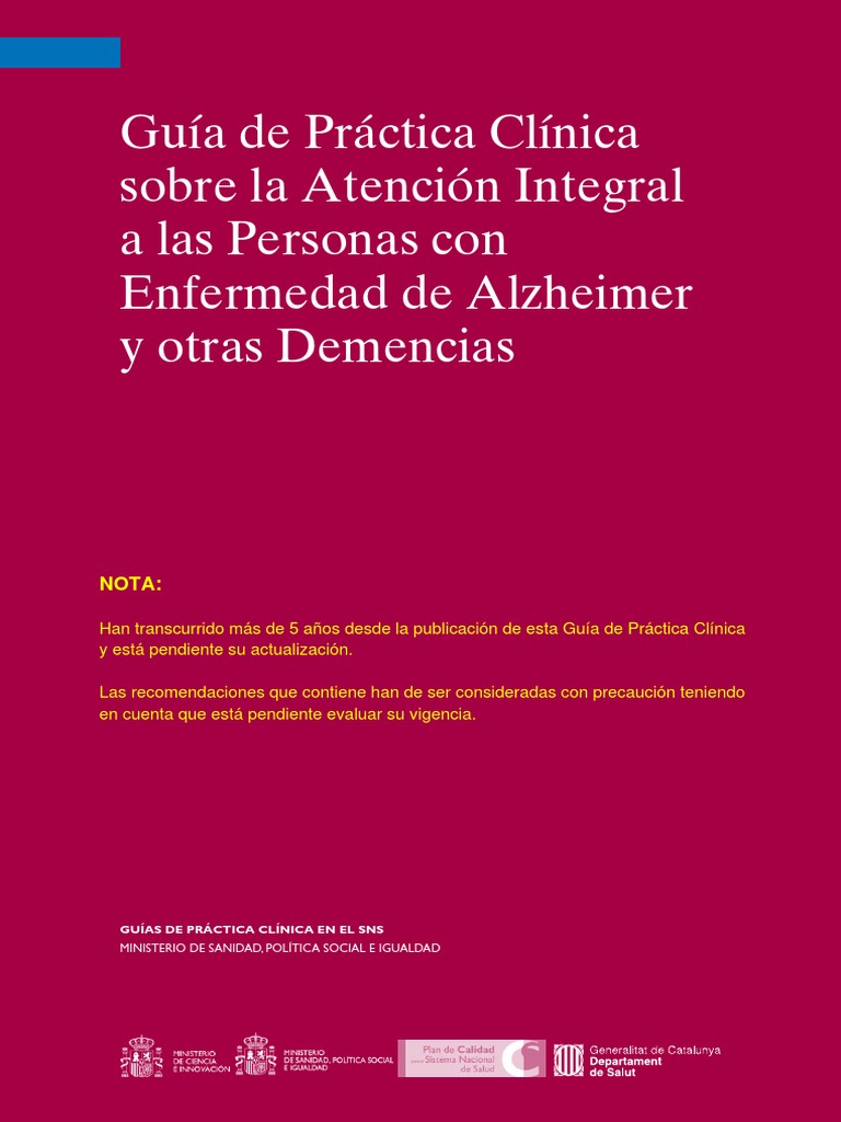 GPC 484 Alzheimer AIAQS Compl PDF | PDF | Conceptos psicologicos | Medicina