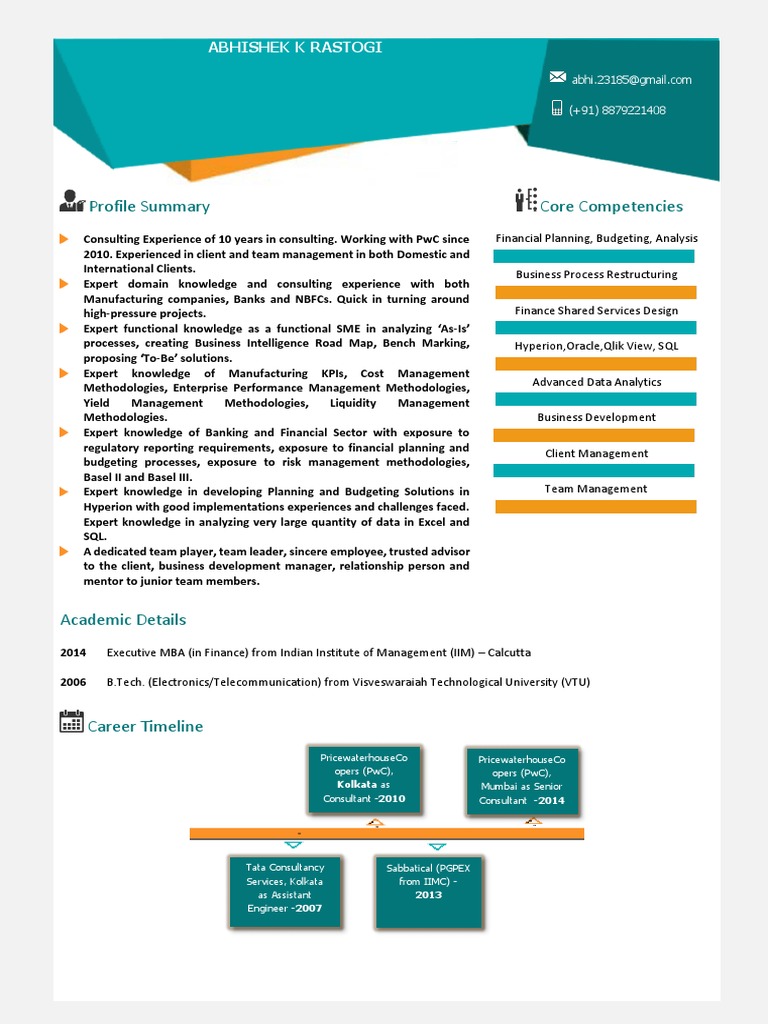 CV Abhishek Kumar Rastogi | PDF | Pricewaterhouse Coopers | Risk CV Abhishek Kumar Rastogi | PDF | Pricewaterhouse Coopers | Risk