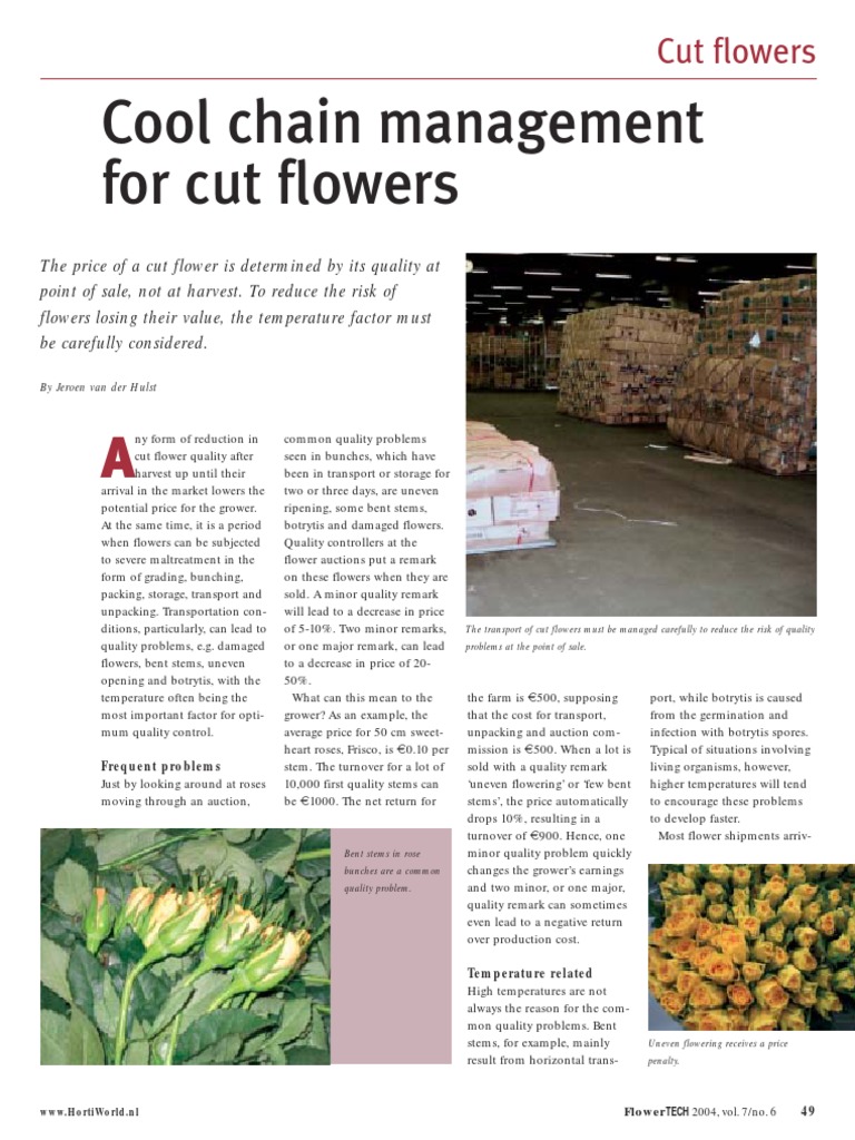 Cool - Chain - Management For Cut Flowers | PDF | Heat | Refrigeration