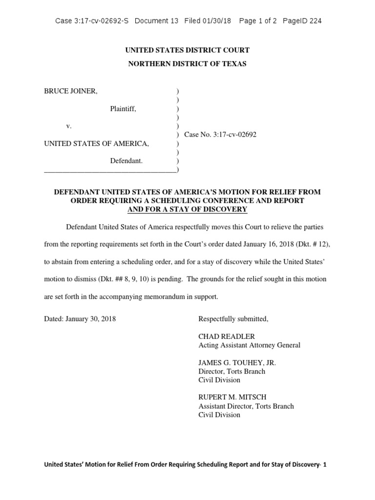 013 - Motion For Relief | PDF | Discovery (Law) | Federal Bureau Of ...