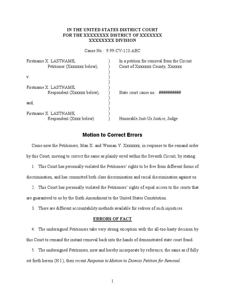 Motion To Correct Errors | PDF | Collateral Estoppel | Lawsuit