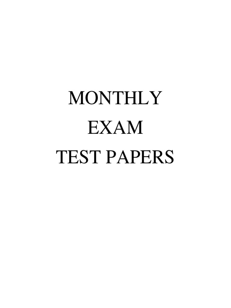 Monthly Examination Test Papers | PDF