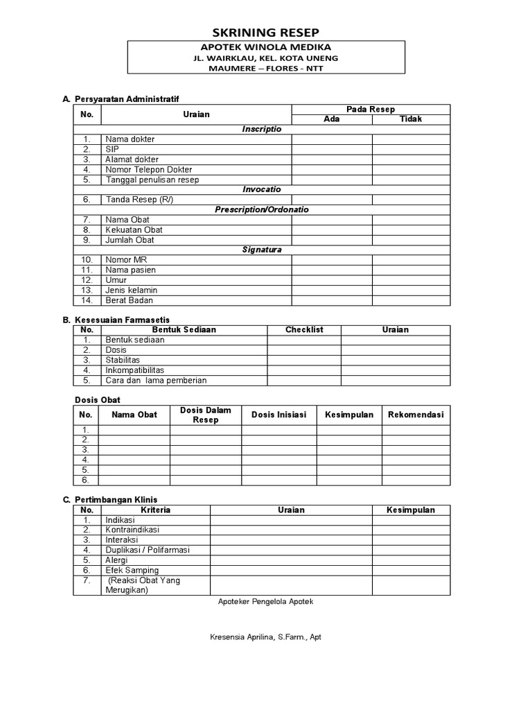 Panduan Skrining Resep Apotek | PDF | Kesehatan Holistik