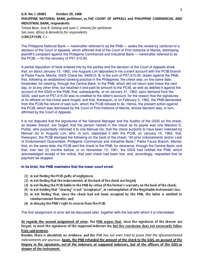 Law - Mercan Nil Case-Forged Signature | PDF | Negotiable Instrument | Cheque