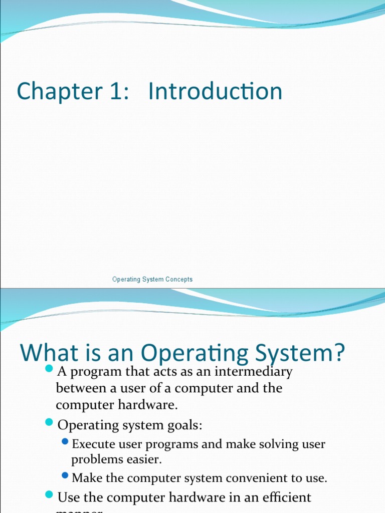 Chapter 1: Introduction: Operating System Concepts | PDF | Operating System | Central Processing ...