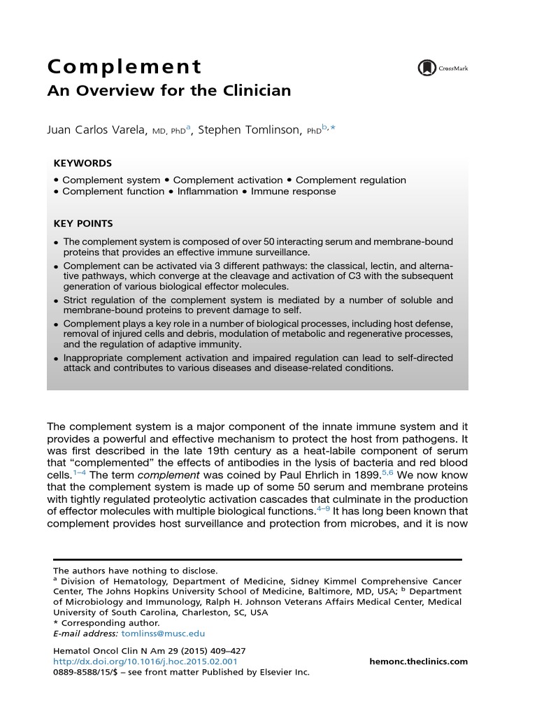 Sistema de Complemento | PDF | Complement System | Immune System