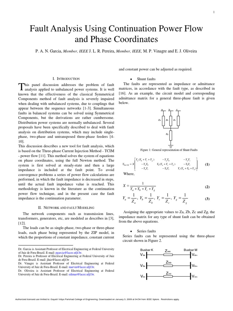 Fault Analysis | Electrical Impedance | Network Analysis (Electrical ...
