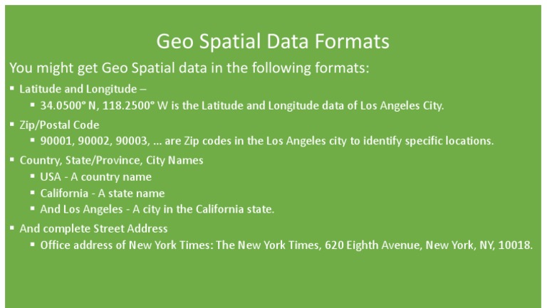 You Might Get Geo Spatial Data in The Following Formats | PDF | Sports ...