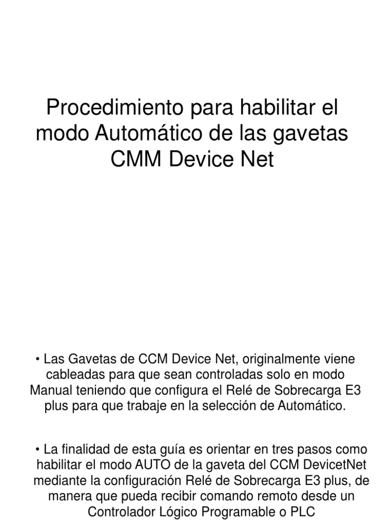 Procedimiento de Configuracion Del CCM Final E3 Plus Rockwell | PDF ...
