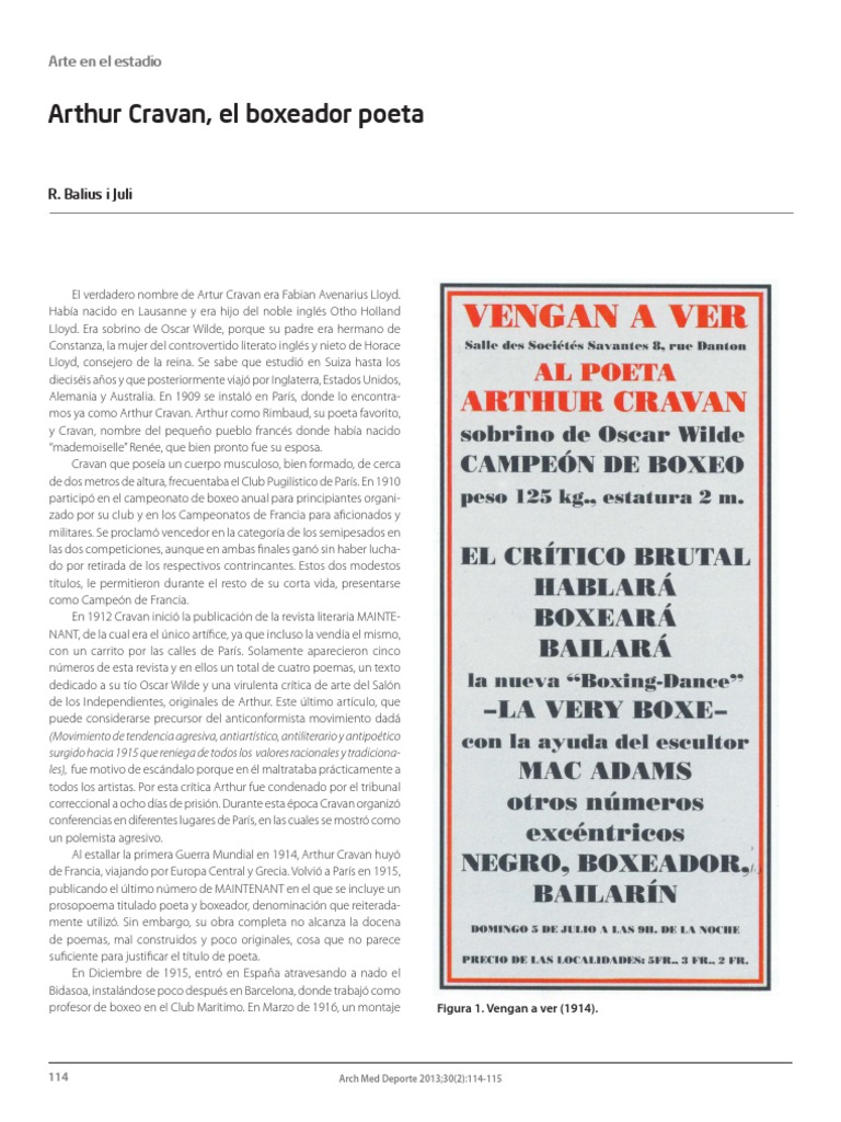 Arthur Cravan, El Boxeador Poeta | PDF | Deportes | Artes (general)