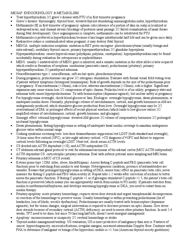 Mksap Notes | PDF | Thyroid | Hypothyroidism