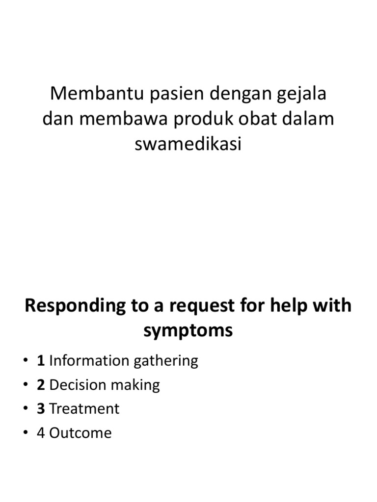 Membantu Pasien Dengan Gejala Dan Membawaa Produk Obat | PDF ...