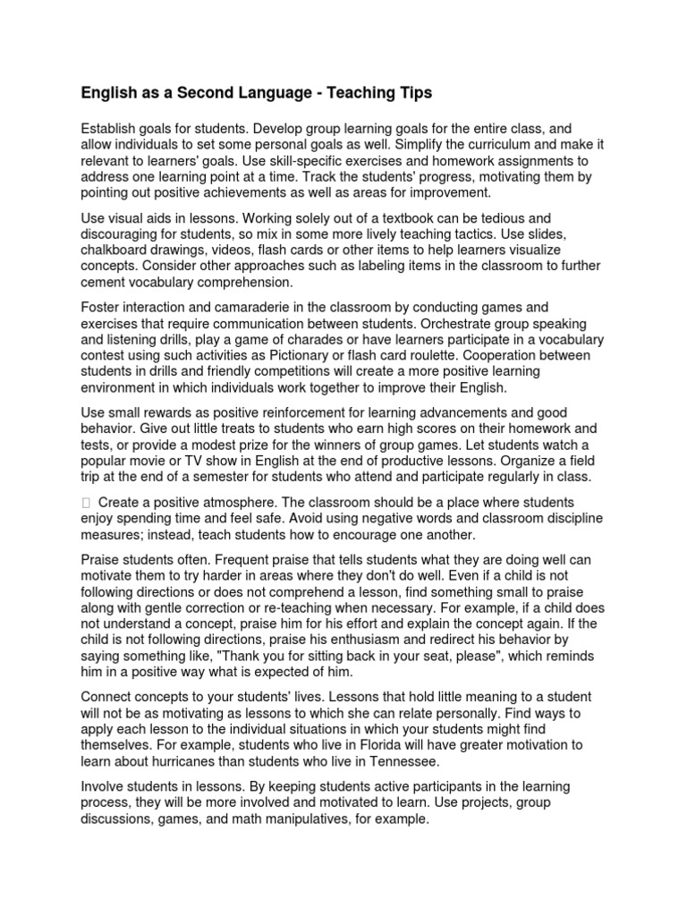 English As Second Language | PDF | Motivation | Motivational