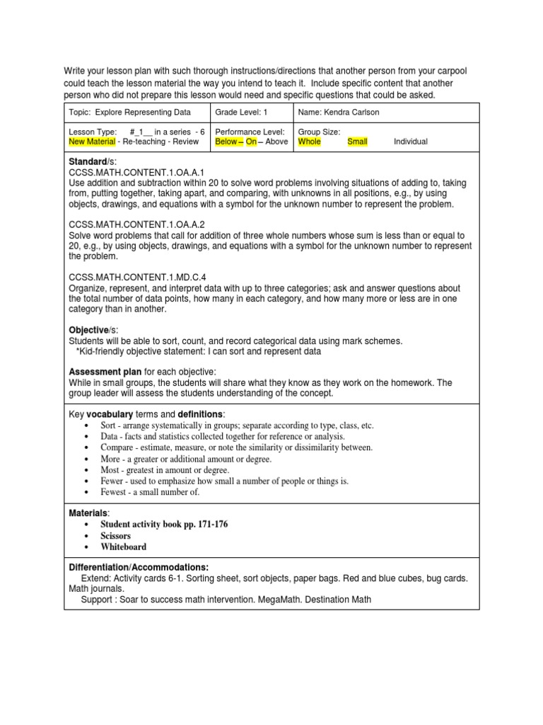 Data Lesson Plan | PDF | Lesson Plan | Teaching Mathematics