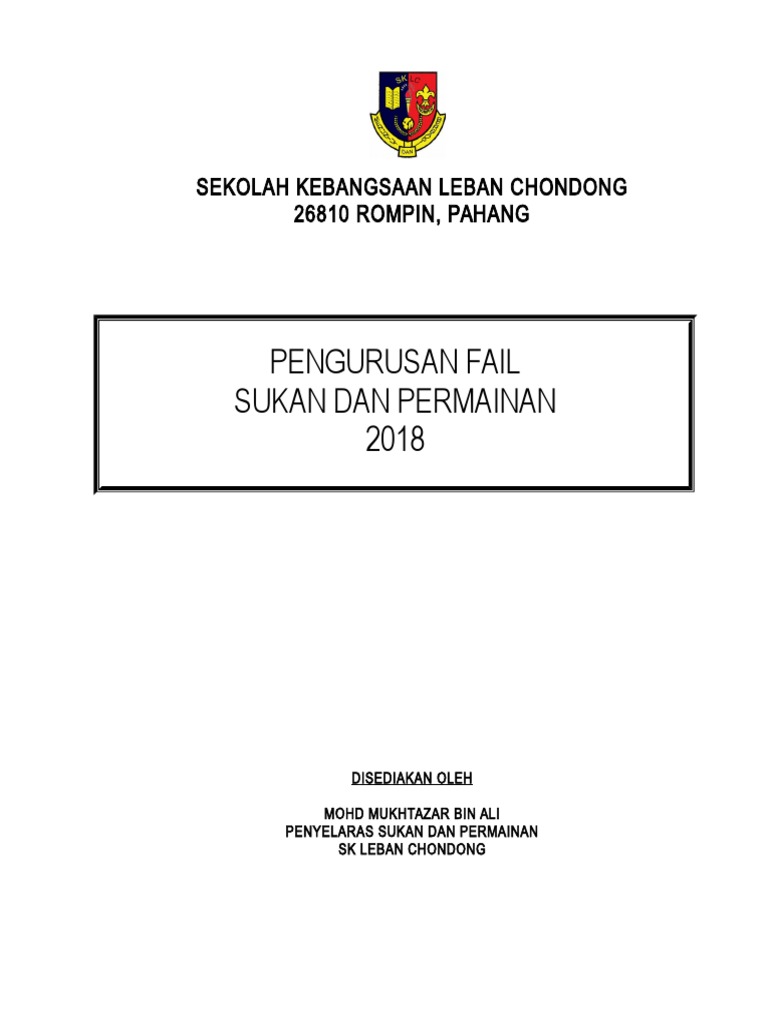 Pengurusan Fail Kokurikulum SUKAN DAN PERMAINAN | PDF
