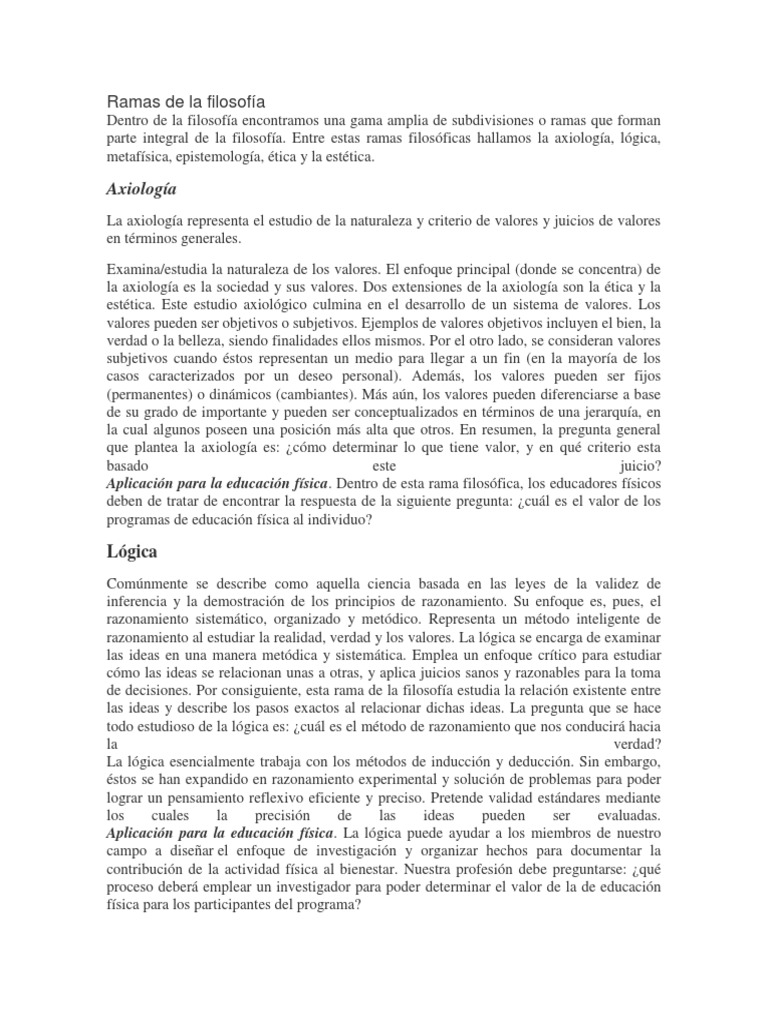 Relacion Entre La Rama de La Filosofia y Los Postulados | PDF | Axiología | Moralidad