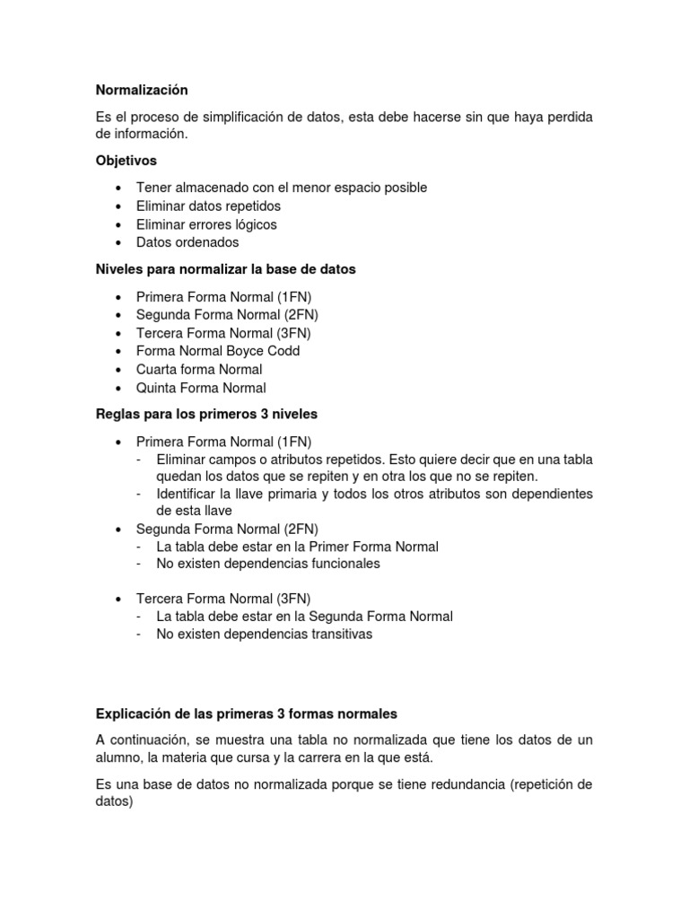 Formas Normales en Bases de Datos | PDF | Bases de datos | Ciencia cognitiva
