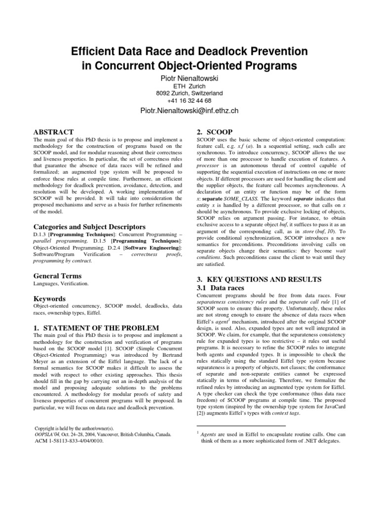 Dead Lock | PDF | Object Oriented Programming | Formal Verification