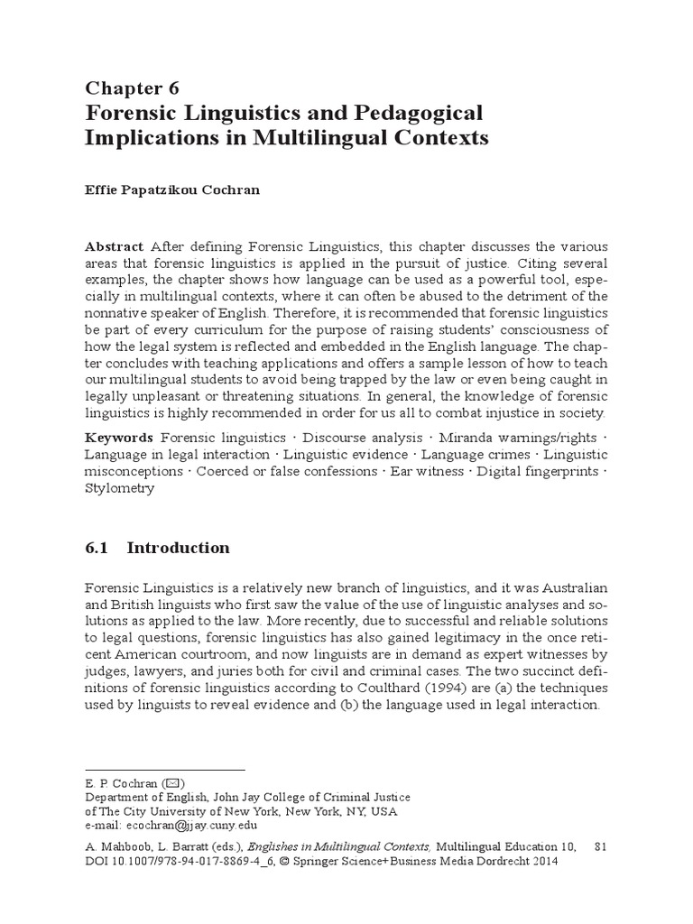 Forensic Linguistic | PDF | Miranda Warning | Question