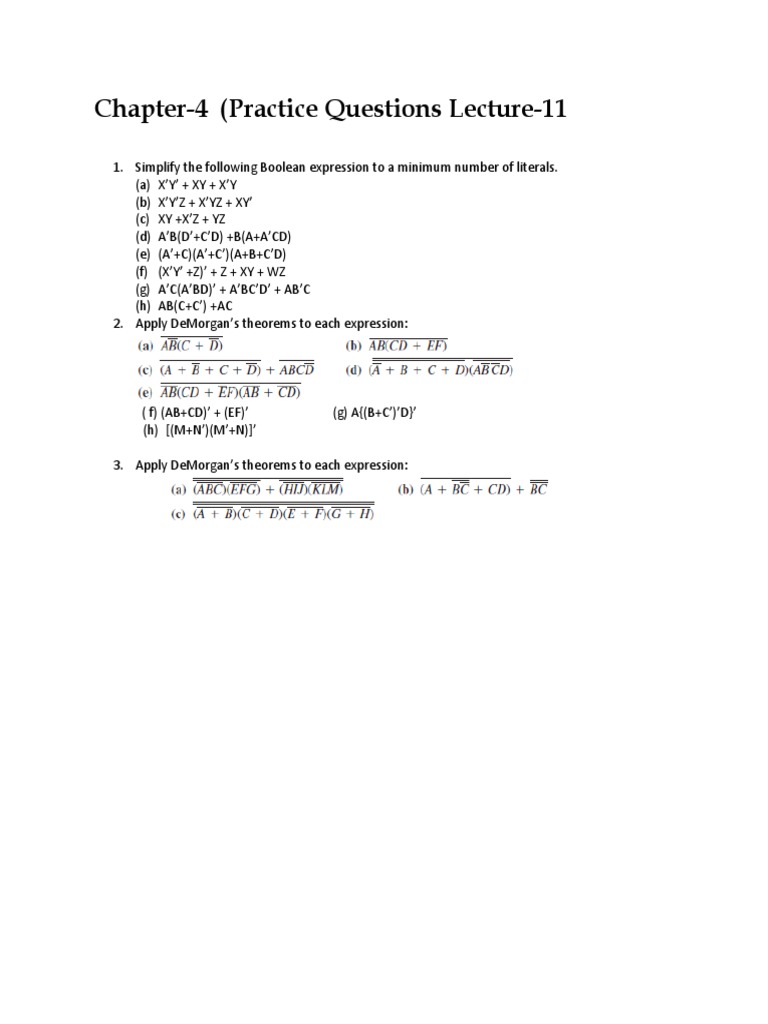 Chapter-4 Lec - 11 Practice Questions | PDF
