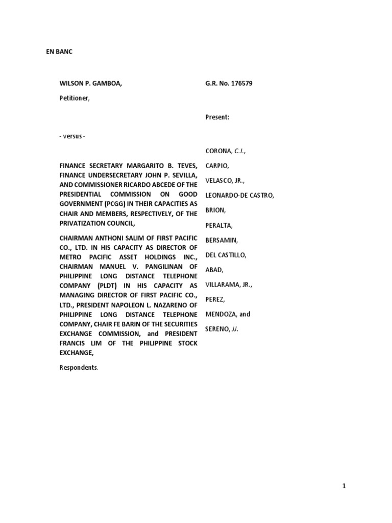 Gamboa | PDF | Mandamus | Stocks