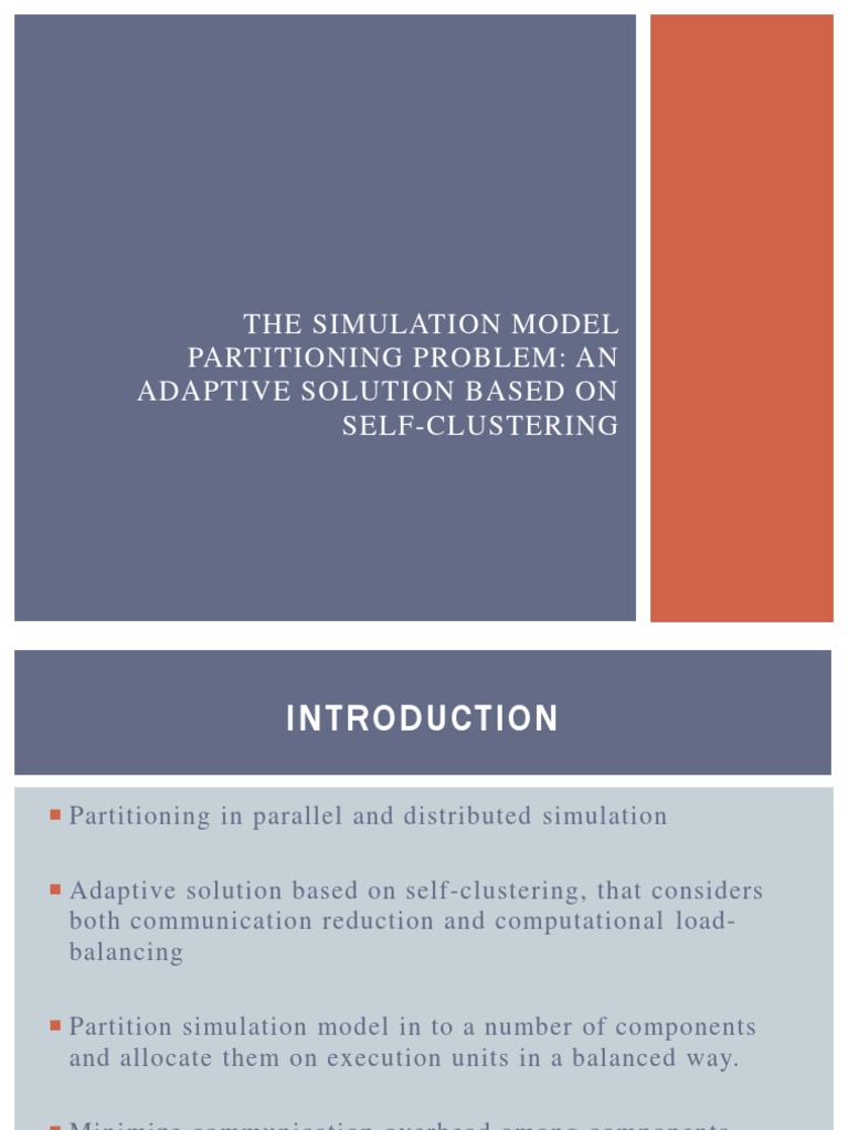 The Simulation Model Partitioning Problem: An Adaptive Solution Based On Self-Clustering | PDF ...