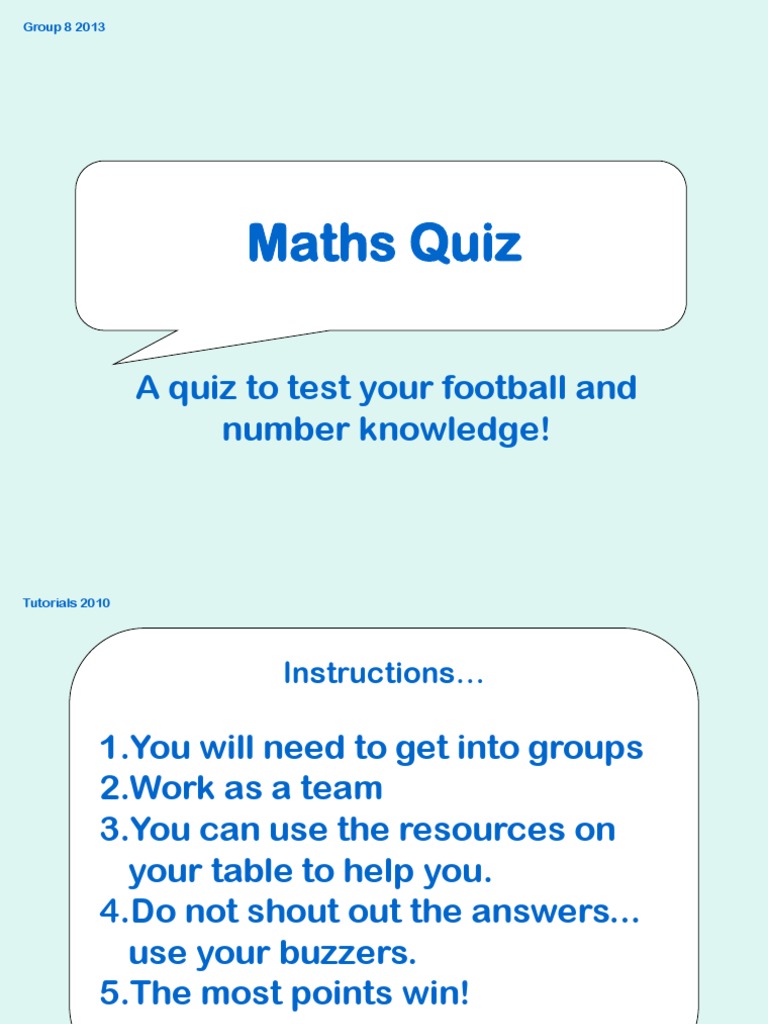 Football Maths Quiz | Download Free PDF | Tottenham Hotspur F.C ...