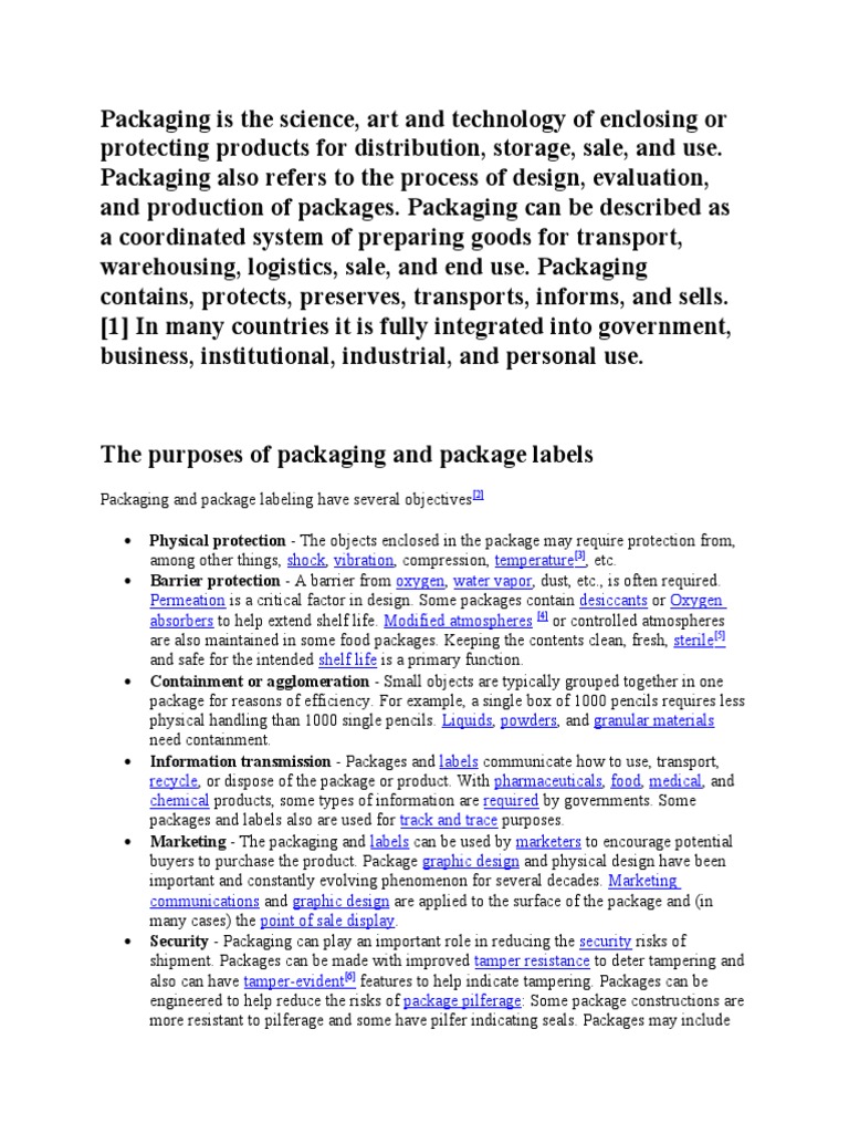 Packaging | PDF | Packaging And Labeling | Recycling