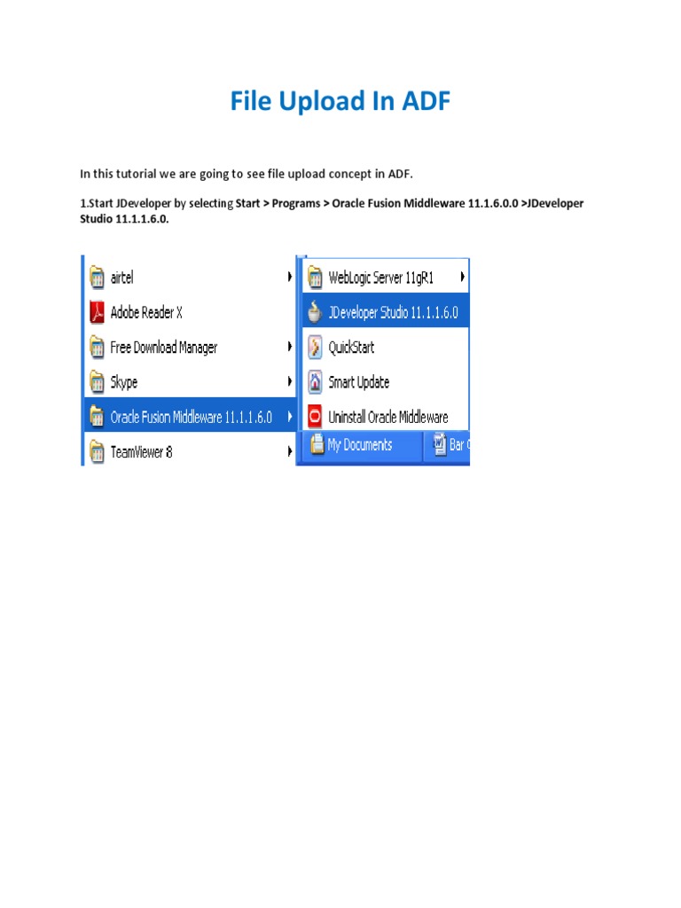 Fileupload in ADF | PDF | Java (Programming Language) | Information Technology Management