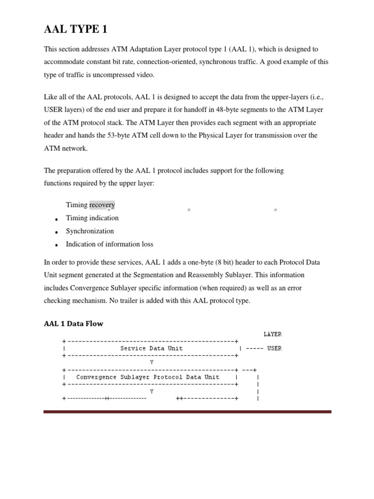 Aal Type 1 | PDF | Asynchronous Transfer Mode | Communications Protocols
