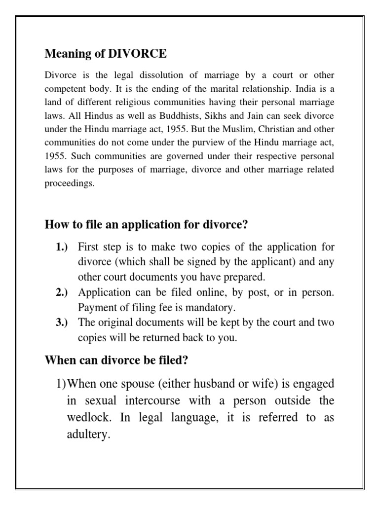Meaning of DIVORCE | PDF | Law