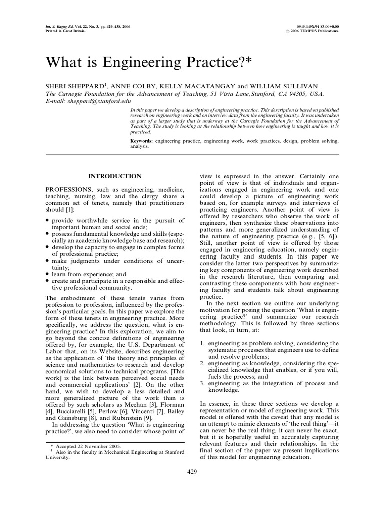 Practice Engineering | PDF | Engineering | Engineer