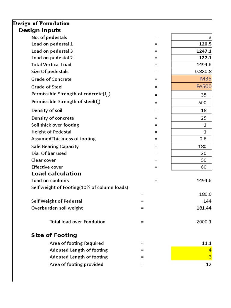 Foundation Design Loads | PDF | Column | Bending