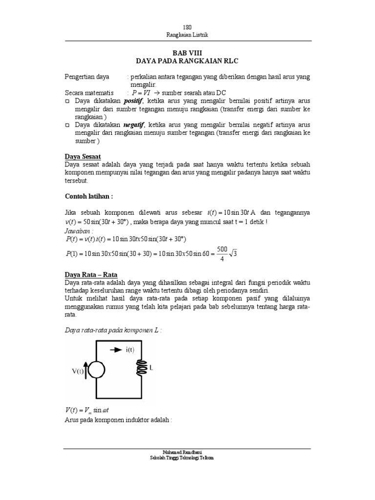 8.daya Pada Rangkaian RLC | PDF