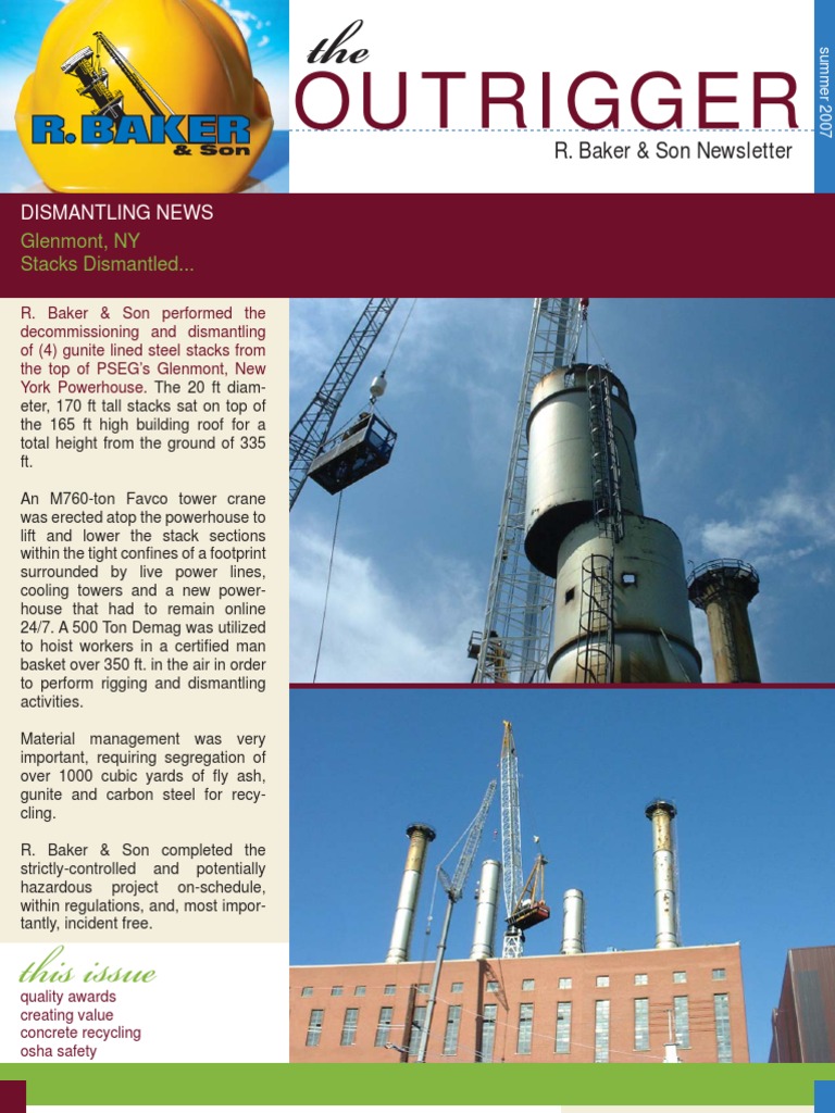 Demolition, Wrecking, Rigging, Dismantling Newsletter From R. Baker ... Demolition, Wrecking, Rigging, Dismantling Newsletter From R. Baker ...