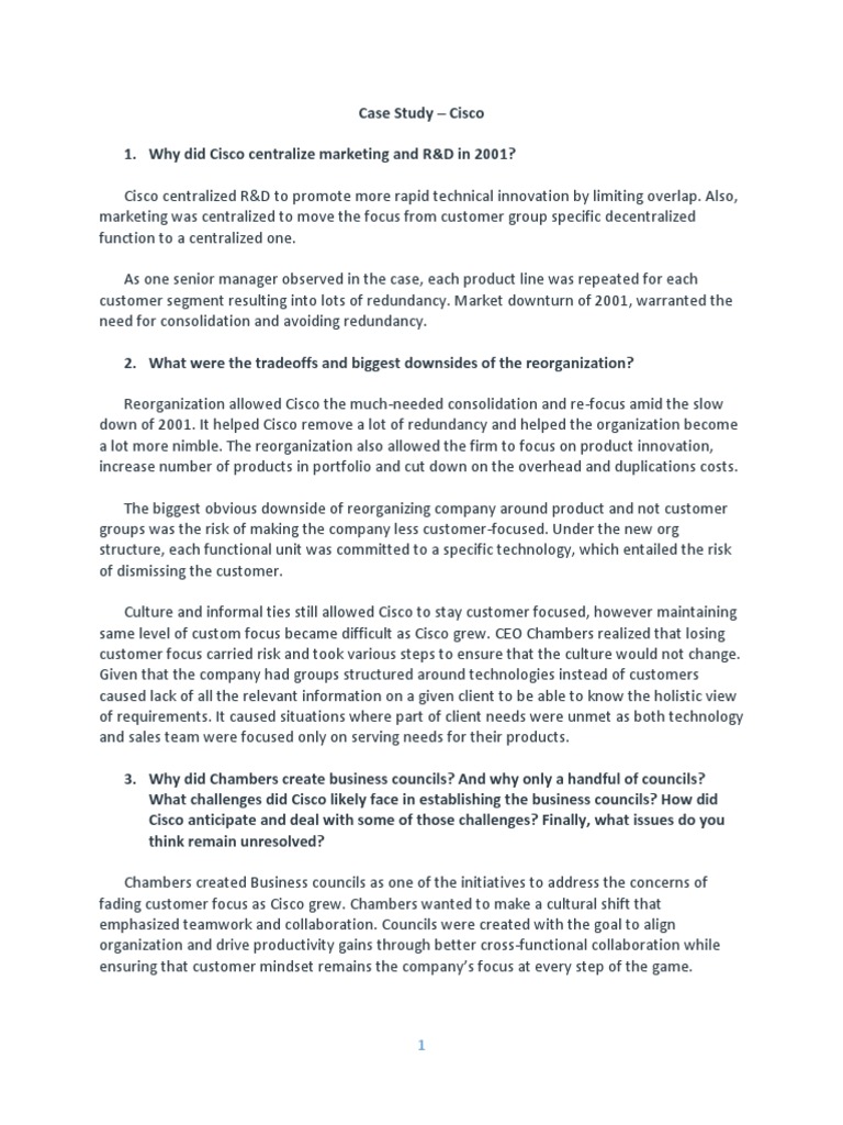 Case - Cisco | PDF | Cisco Systems | Leadership