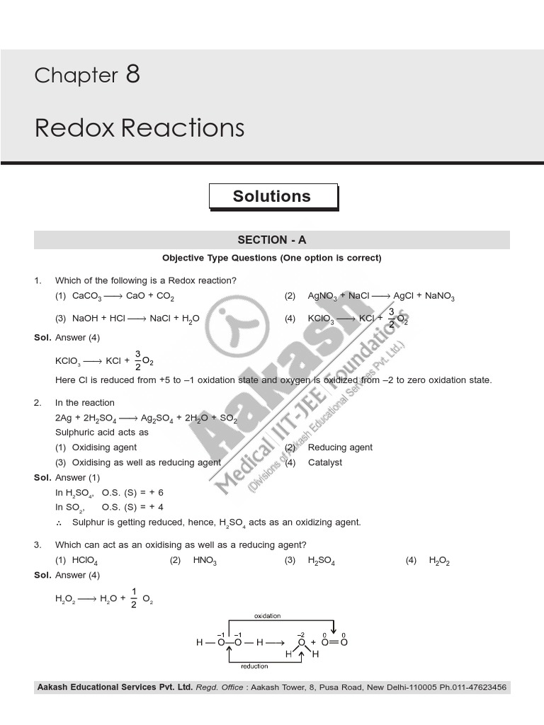 Redox Reactions | PDF | Redox | Chemical Reactions