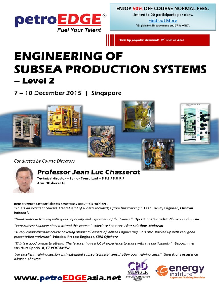 Brochure - PetroEdge Subsea Course | PDF | Subsea (Technology) | Energy ...