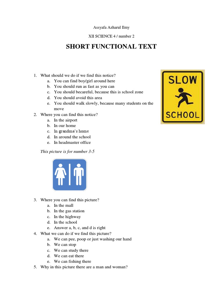 Short Functional Text Exercises for Students | PDF | Language Arts ...